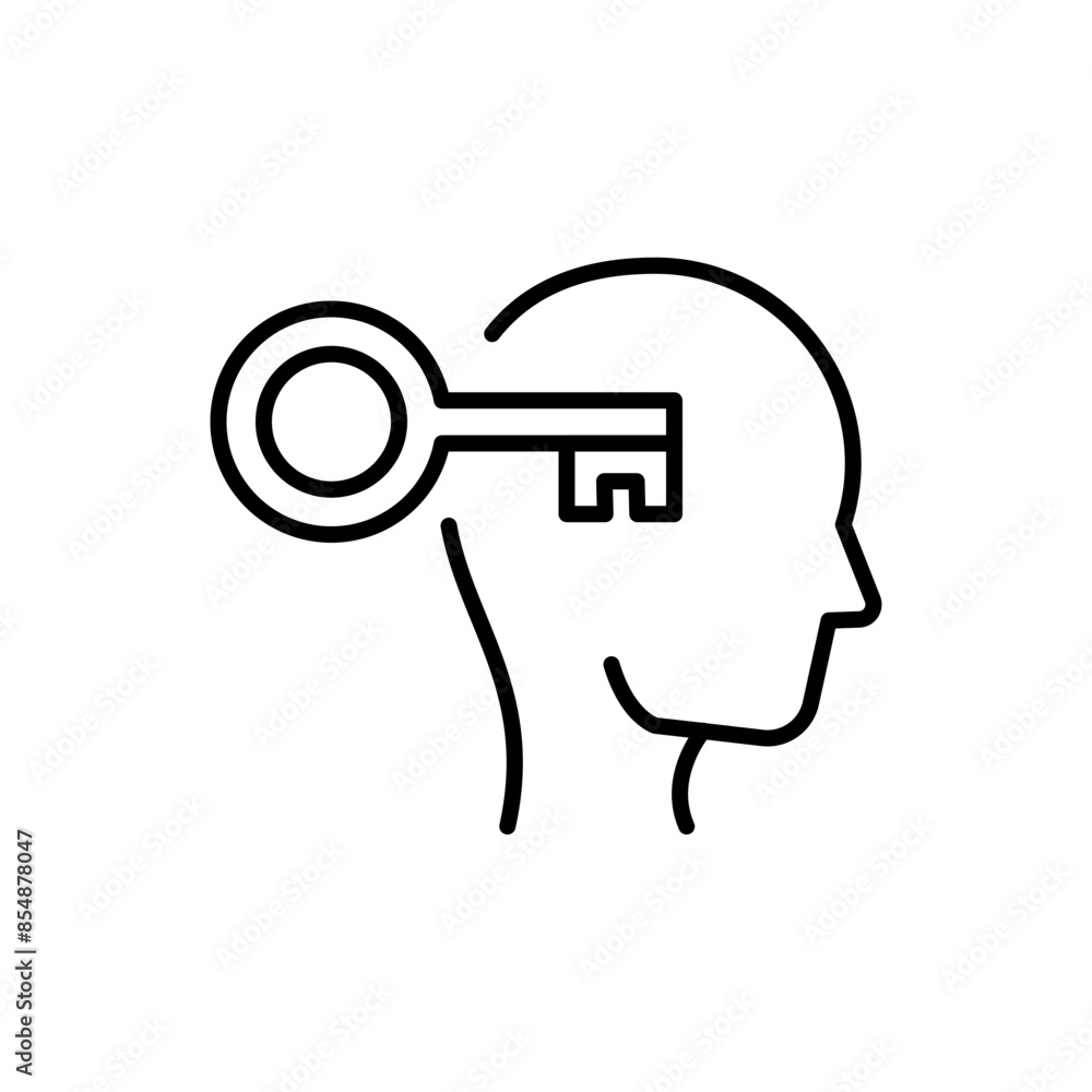 Open mind outline icons, minimalist vector illustration ,simple ...