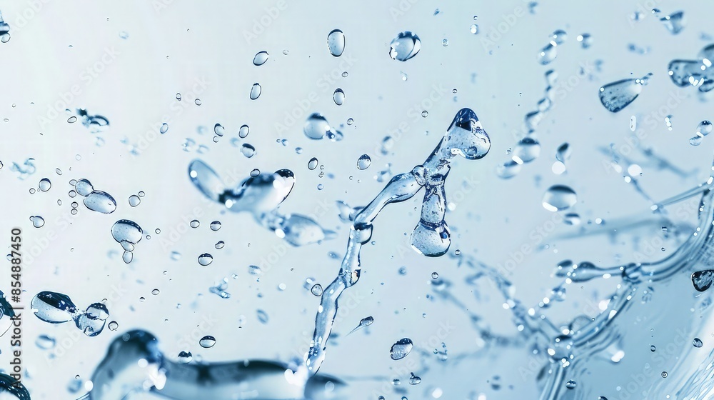 Water droplets scattered randomly across a transparent background ...