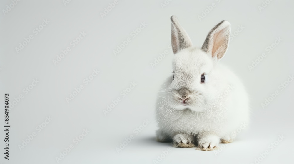 Extremely detailed 8k photograph of a rabbit with a light solid ...