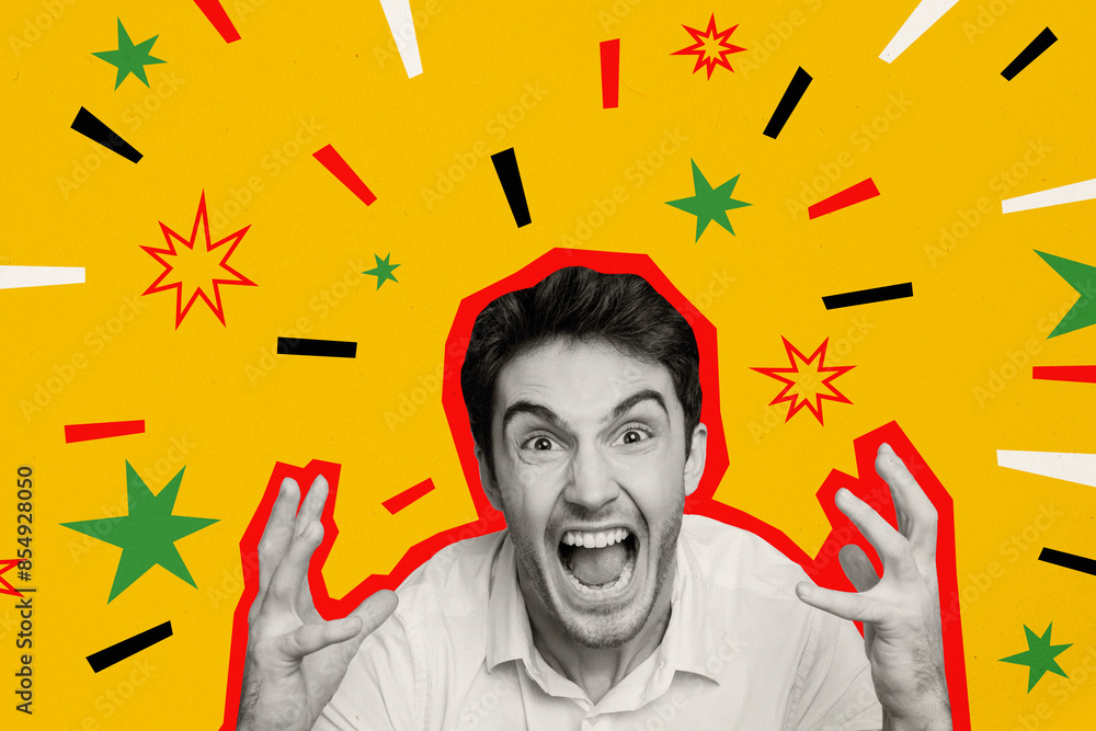 Composite sketch image trend artwork photo collage of silhouette young ...