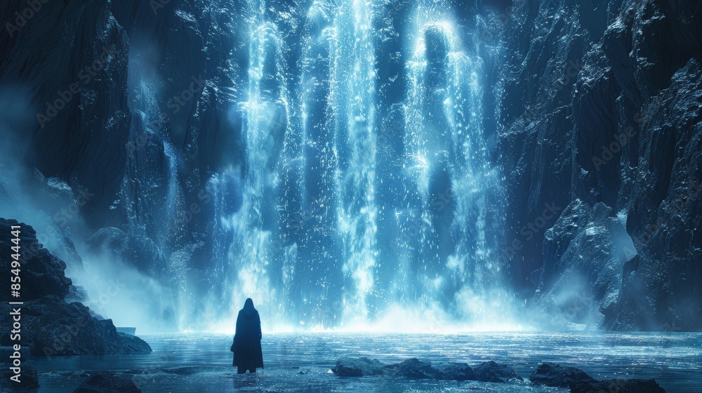 Boxer in a Mystical Waterfall Cave: Capture a boxer training near a ...