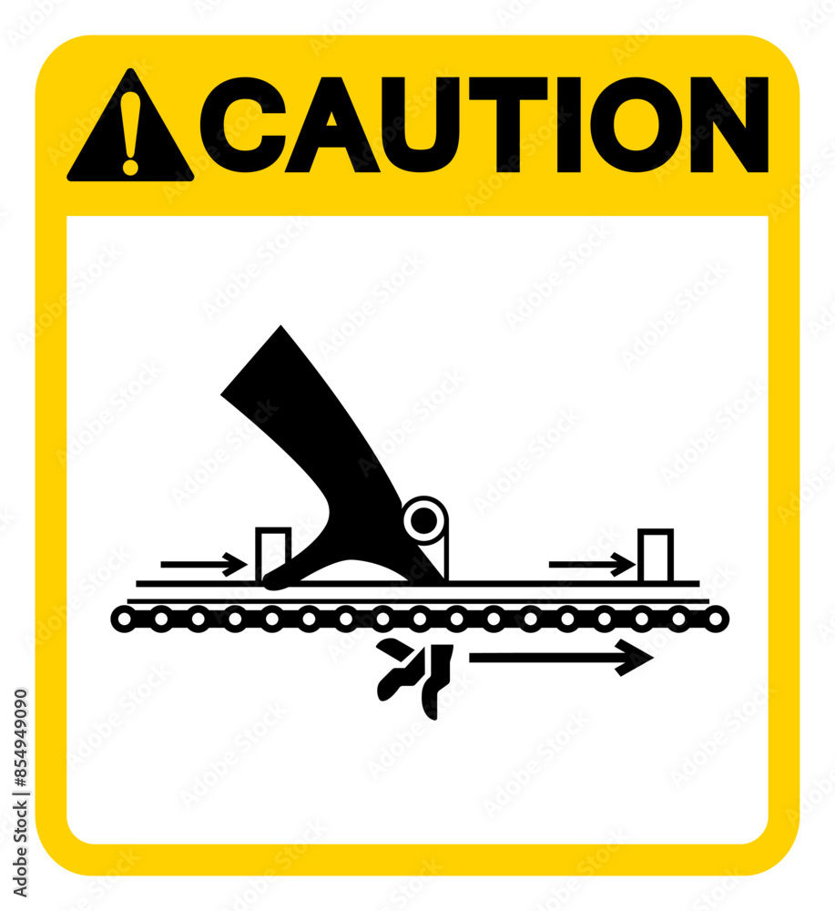 Caution Moving Part Cause Injury Hazaed Symbol Sign, Vector ...