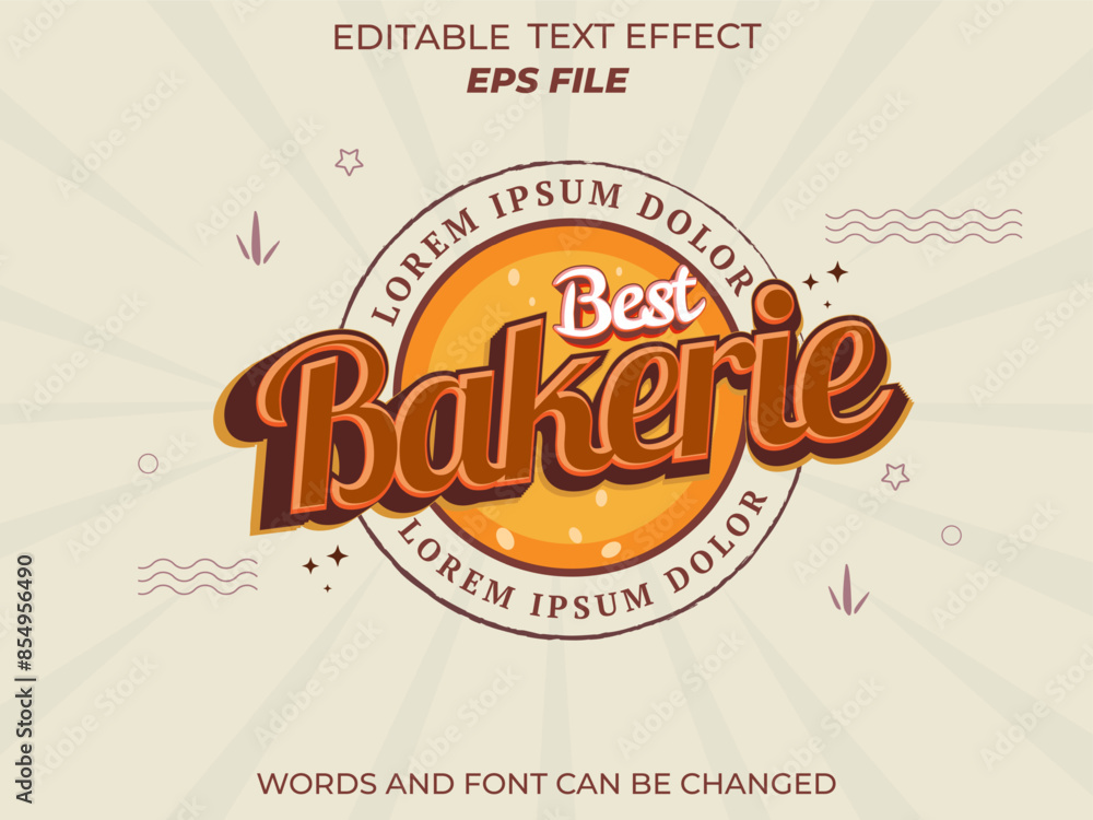 bakery text effect, font editable, typography, 3d text for food ...