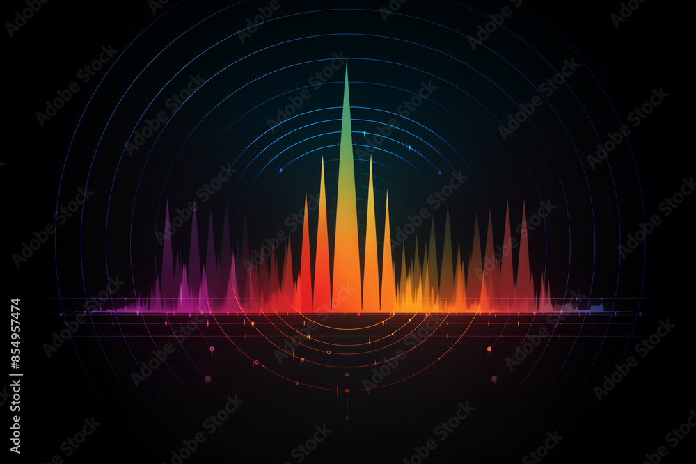 Sound waves modern sound equalizer. Radio wave icons. Volume level ...