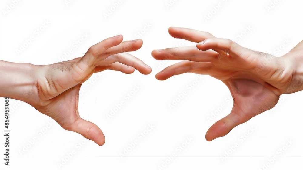 Two hands reaching forward with fingers slightly curved, creating a ...