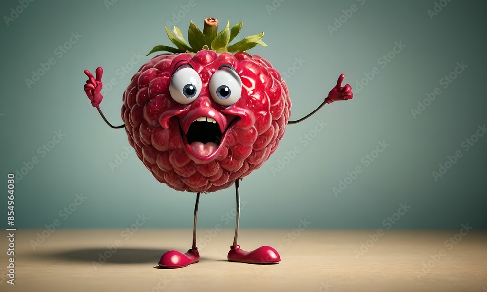 wallpaper representing a cartoon raspberry in a humorous way. Raspberry ...