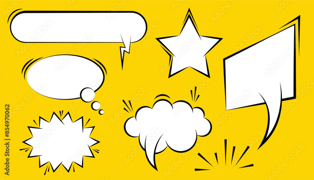 Vetor de Difference types of comic speech bubbles, dialogue box, quotes ...