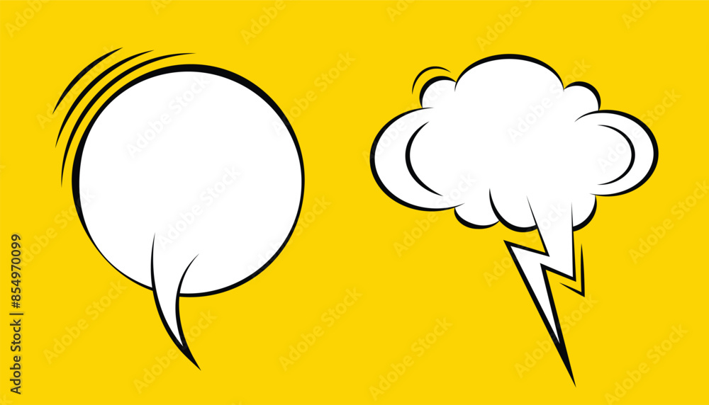 Comic shapes, speech bubbles, dialogue box, quotes box, text box, talk ...