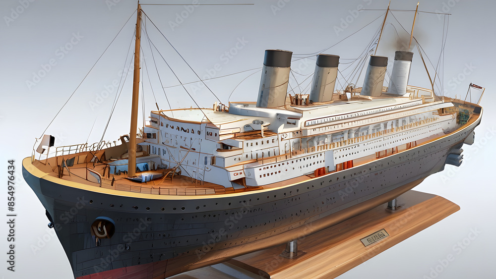 ภาพประกอบสต็อก Detailed 3D Model of the RMS Titanic: Capturing Grandeur ...
