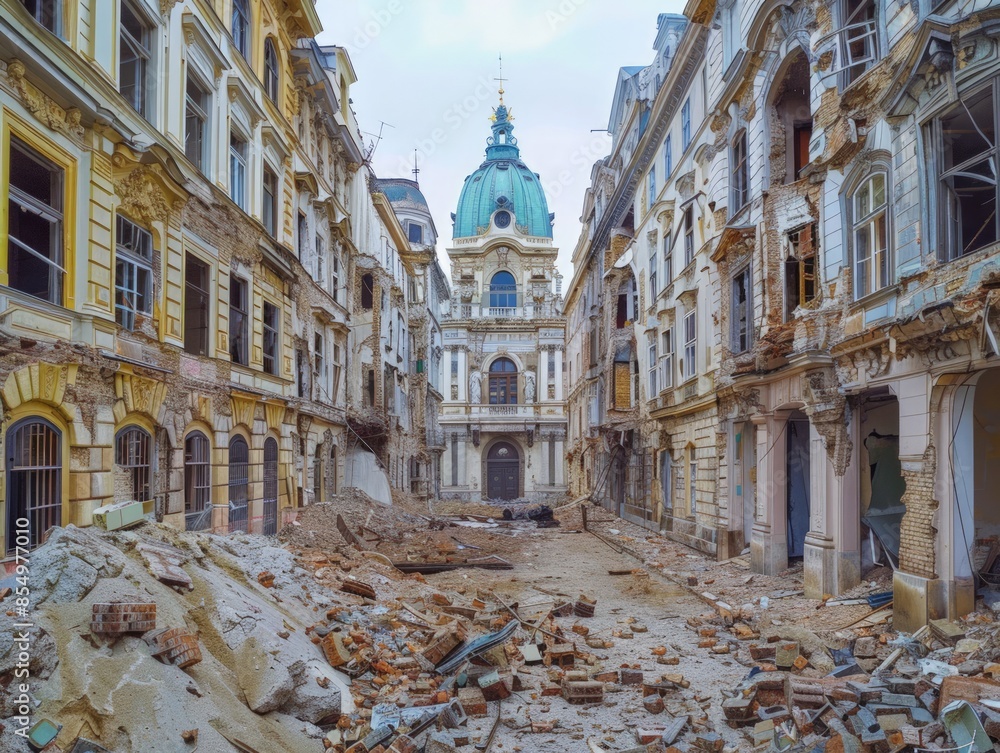 Vienna in Austria historical remnants and ruins from the Battle of ...