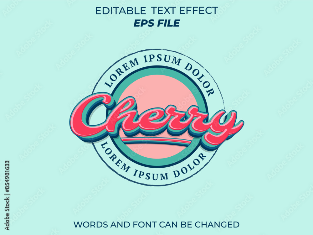 cherry text effect, font editable, typography, 3d text for food ...