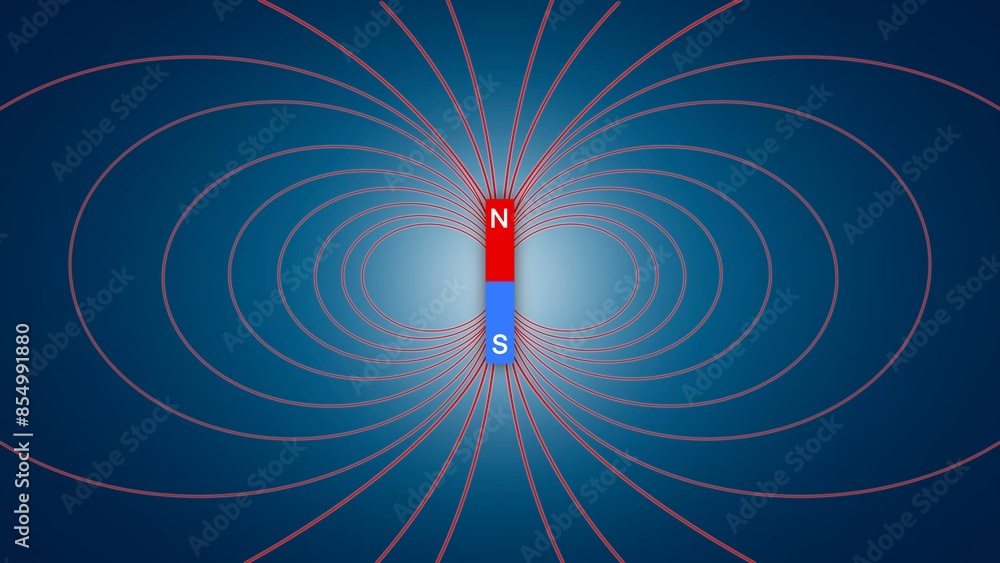 Magnetism physics schemes, polar magnets electromagnetic field ...