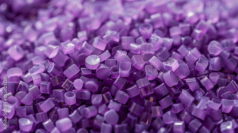 polymer masterbatch granules isolated on a purple texture background ...