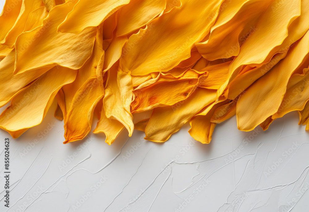 Sundried mango pulp on a white background, offers a sweet, tangy, and ...