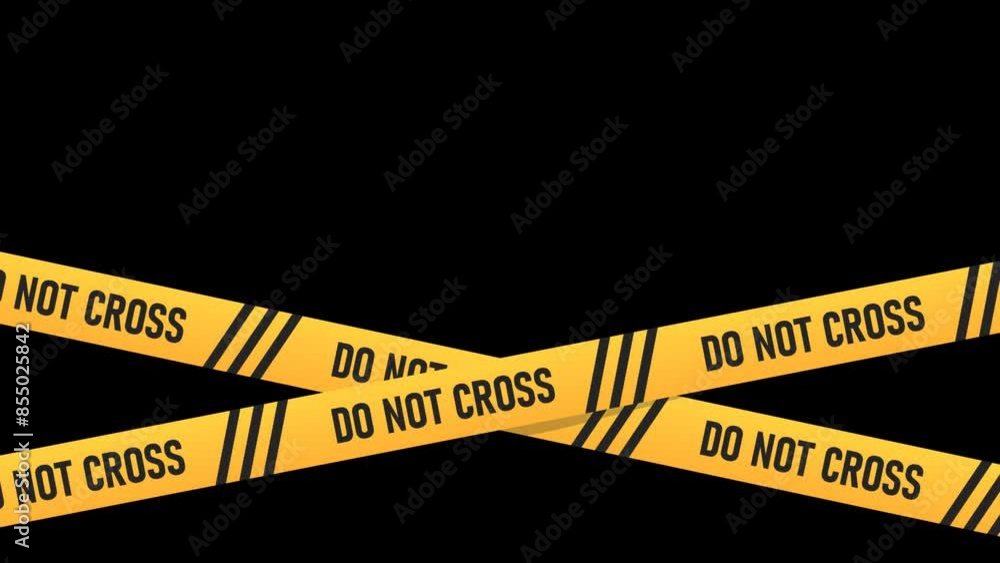Do Not Cross Barrier Tape animation. Alpha channel, transparent ...