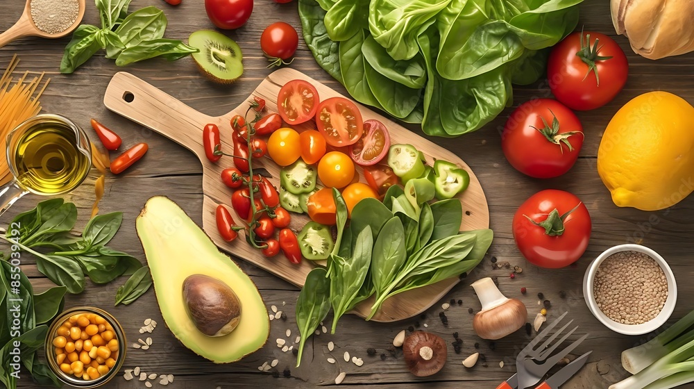 healthy eating habits a colorful assortment of fruits and vegetables ...