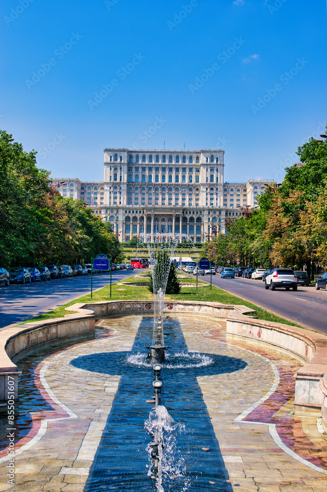 BUCHAREST, ROMANIA - SEPTEMBER 05: Palace of the Parliament on ...