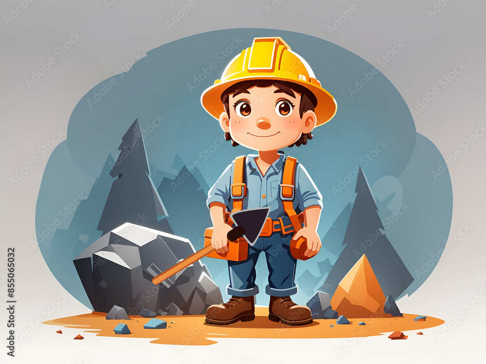 Mine Professional Worker Mine. Coal Mining, Extraction Industry Concept ...