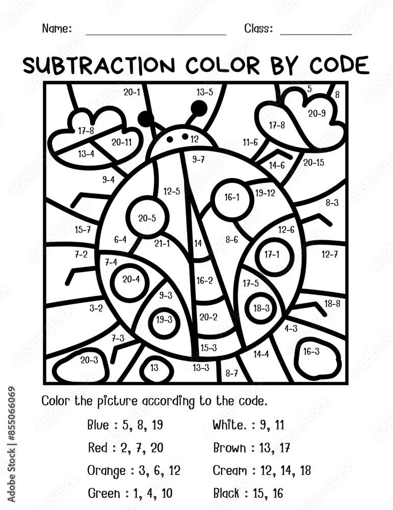 Spring Color By Code, Spring Addition within 20, Coloring page,Spring ...
