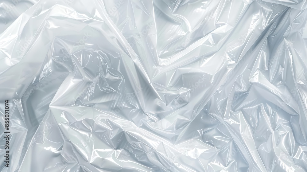 crumpled clear plastic wrap texture transparent polyethylene packaging ...