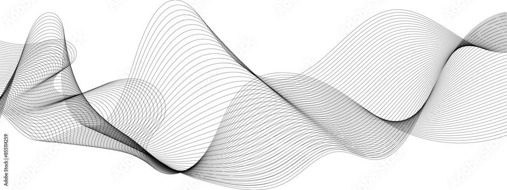 Vetor de Technology and business wave lines on transparent background ...