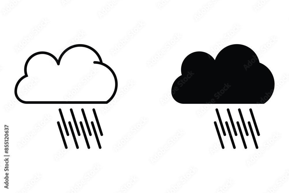 weather icon . black and white simple flat design. weather forecast ...