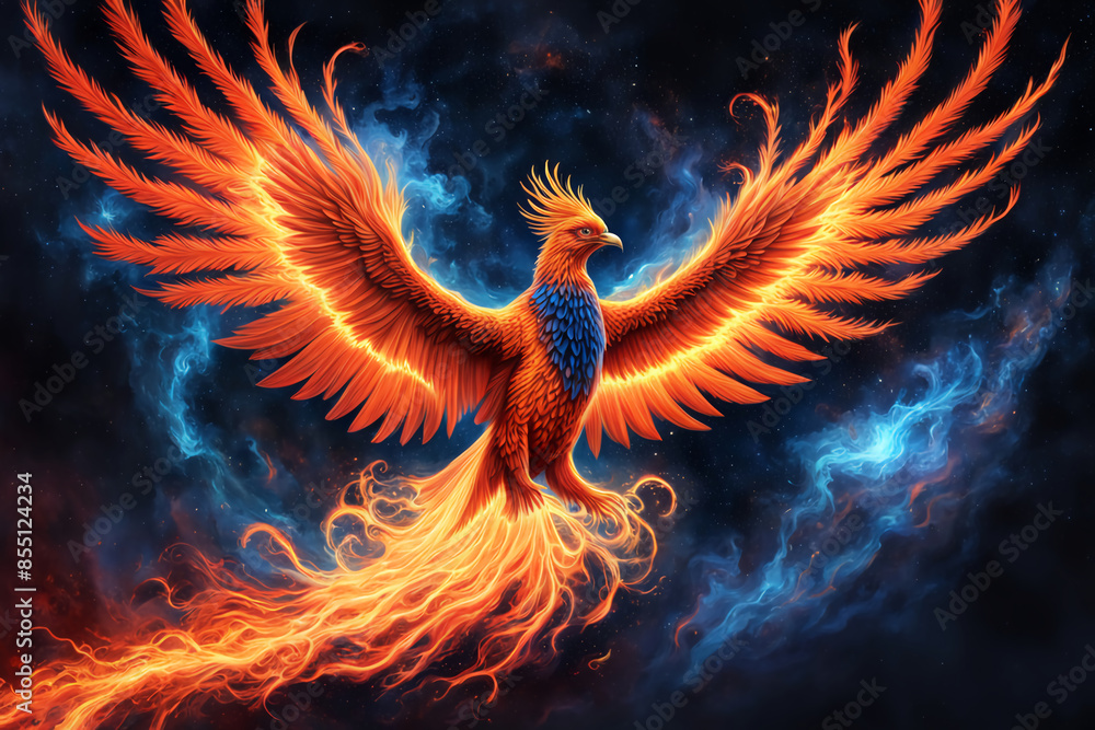 Phoenix bird fire fantasy firebird abstract magic 3D eagle animal ...