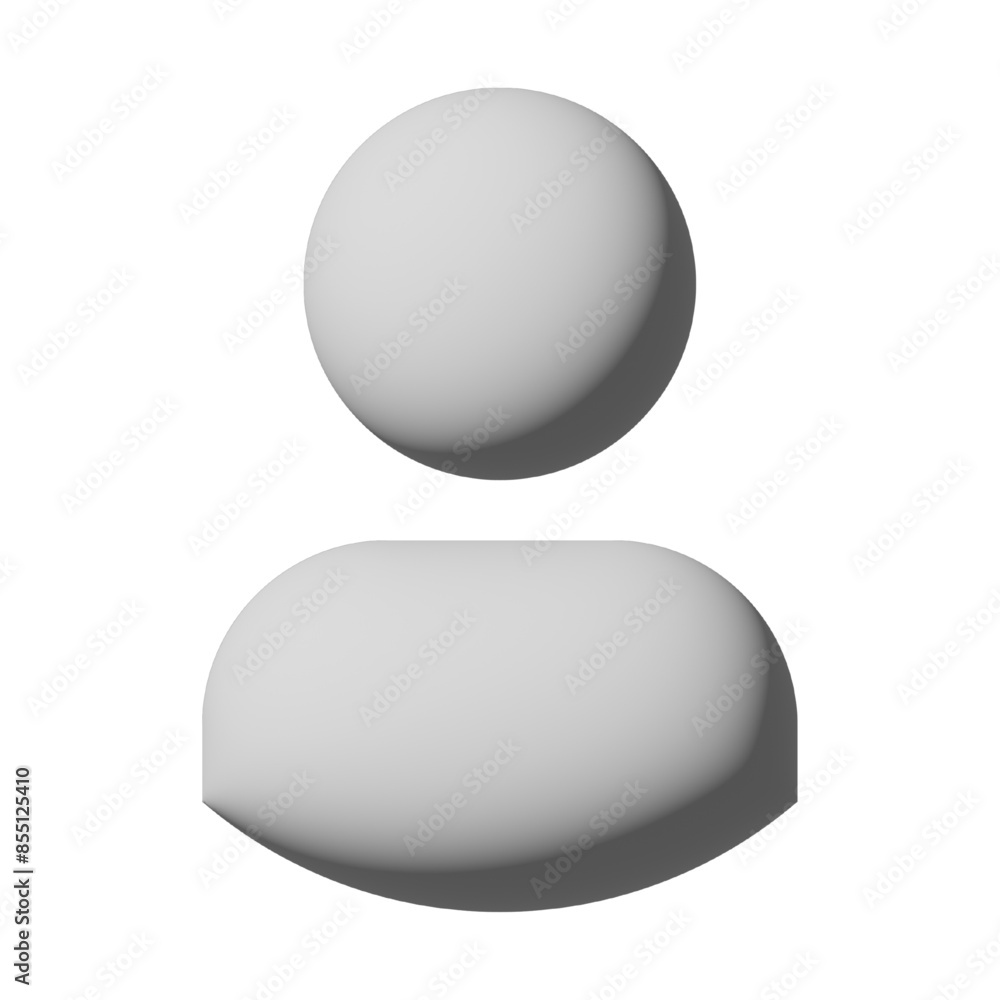 Vector flat illustration in grayscale. 3D avatar, user profile, person ...
