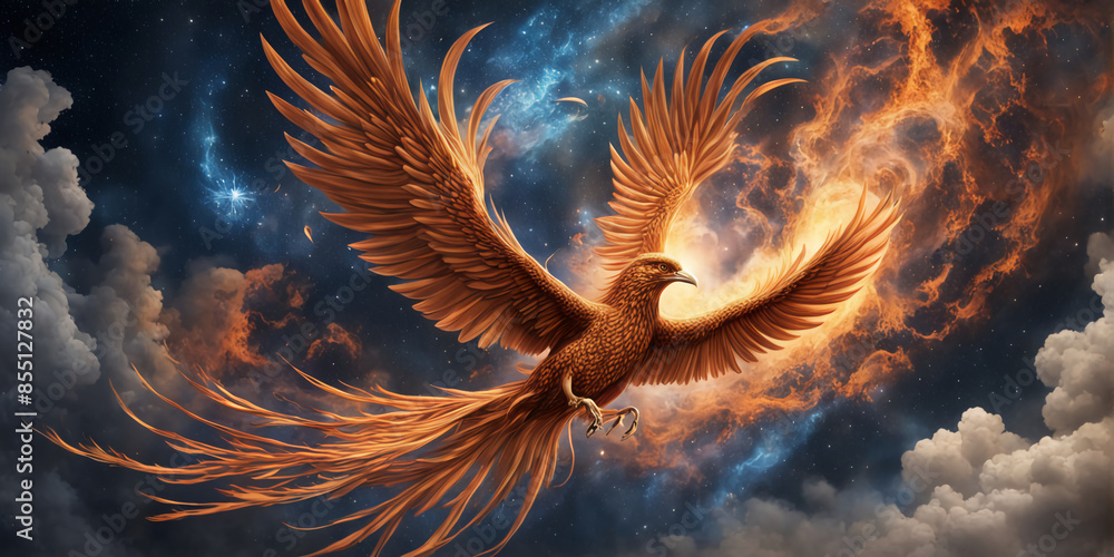 Phoenix bird fire fantasy firebird abstract magic 3D eagle animal ...