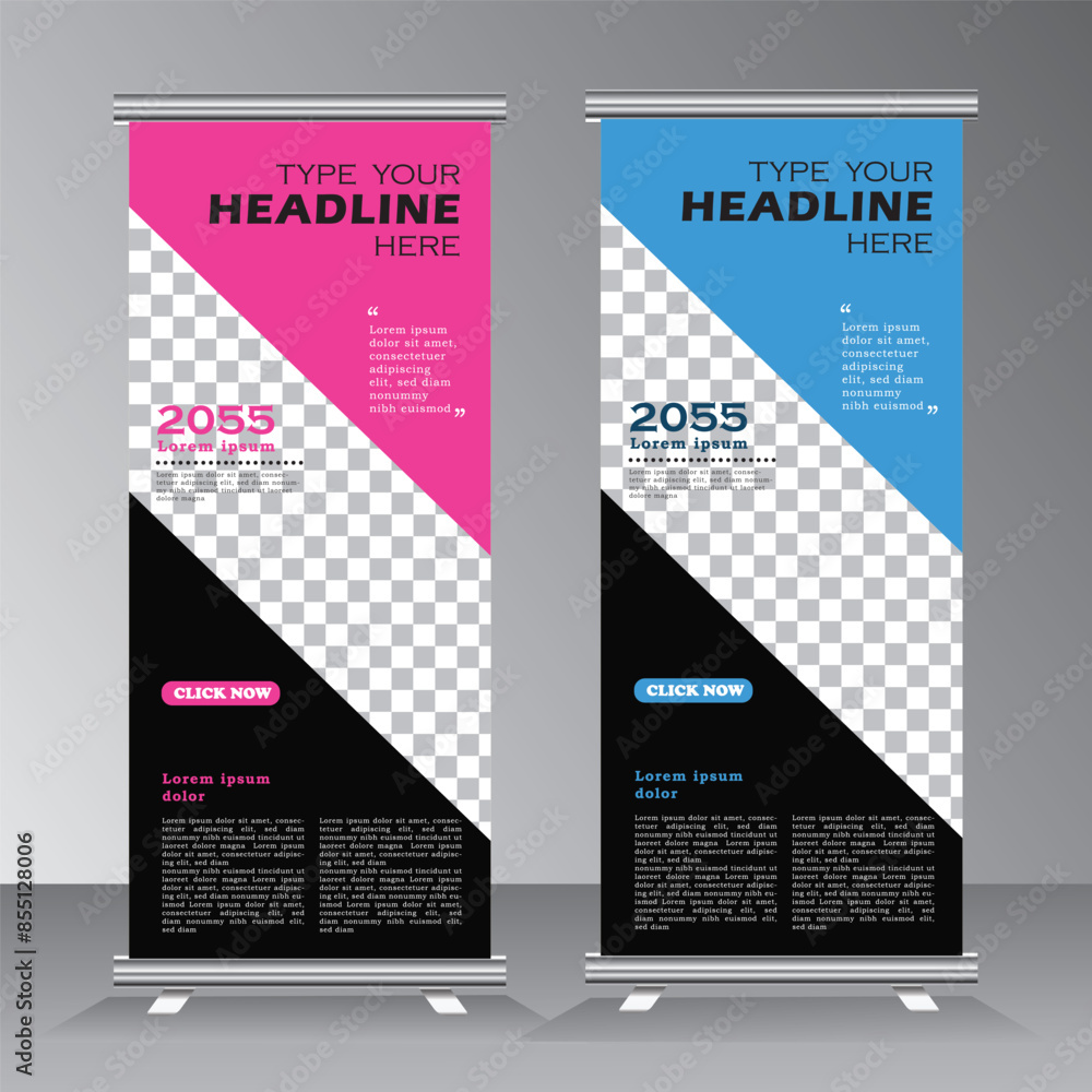 Corporate business roll up banner design template, abstract banner ...
