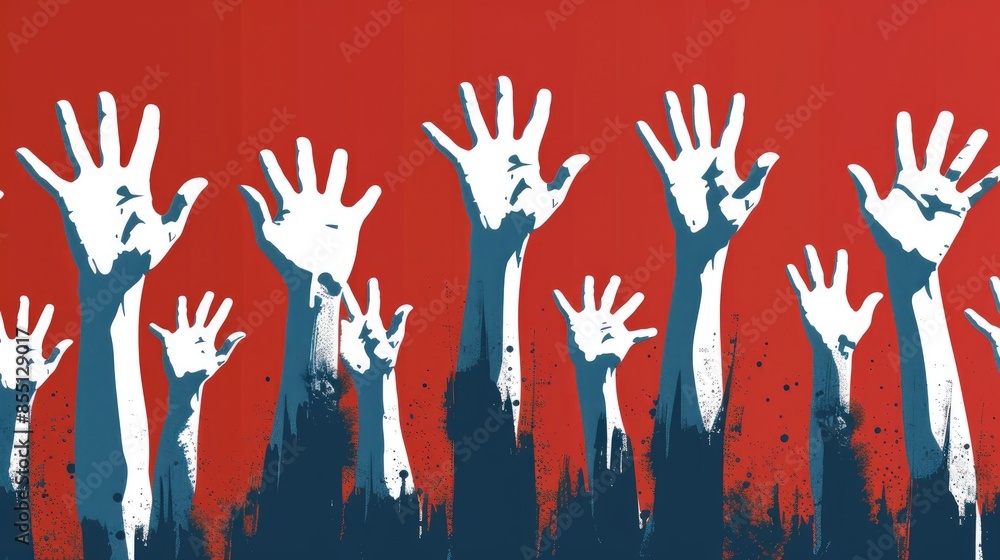 Vector illustration of multiple exclamation marks on a red background ...