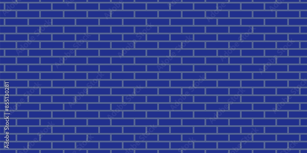 royal blue brick wall with a rough textured surface and rectangular ...
