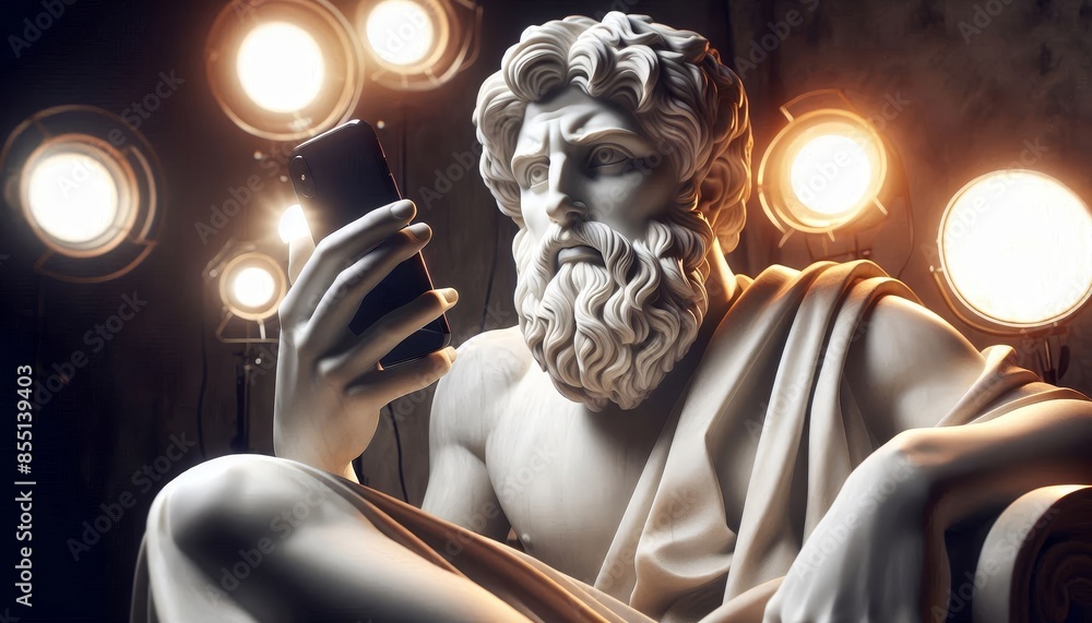 The Ancient Philosopher's Modern Dilemma - A marble statue of a ...