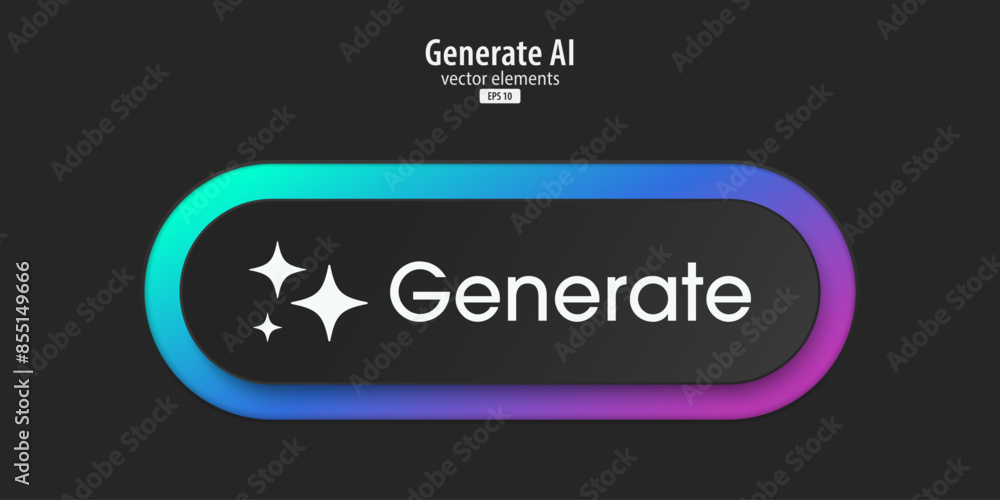 Generate AI button. Neumorphic bar. Artificial intelligence and Machine ... Generate AI button. Neumorphic bar. Artificial intelligence and Machine ...