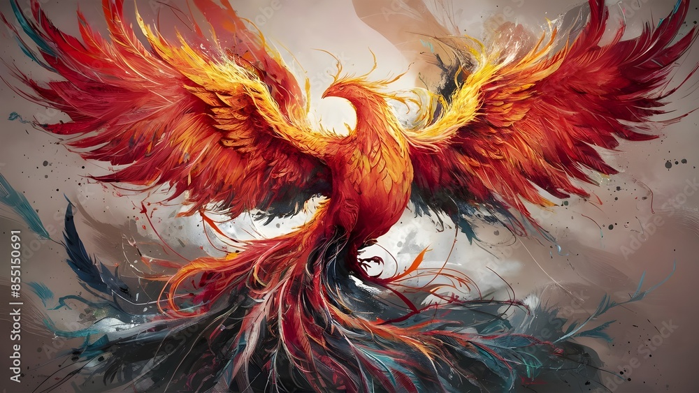 Phoenix bird fire fantasy firebird abstract magic 3D eagle animal ...