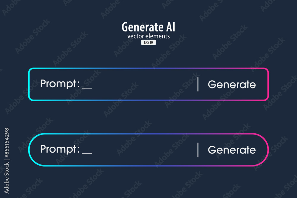 Generative AI Bar. Artificial intelligence and Machine learning technology concept. AI enters by ...