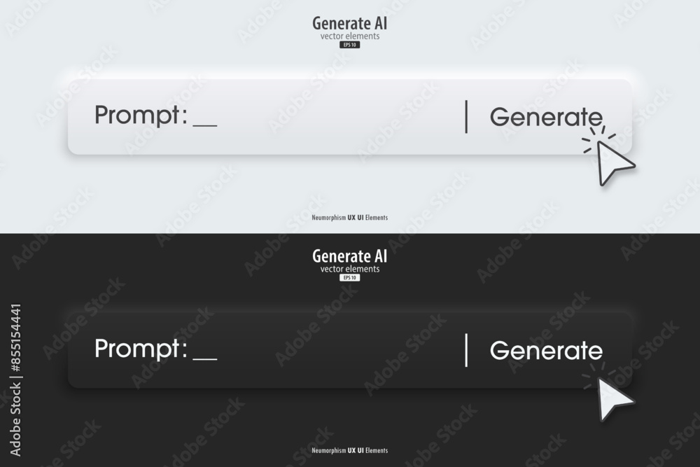 Generative AI bar, black and white color. Artificial intelligence and ...