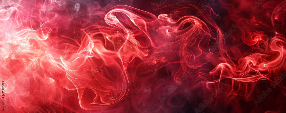 Smoke background with bright, red smoke in dynamic, swirling patterns ...