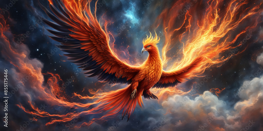 Phoenix bird fire fantasy firebird abstract magic 3D eagle animal ...