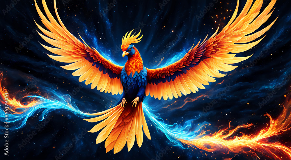 Phoenix bird fire fantasy firebird abstract magic 3D eagle animal ...