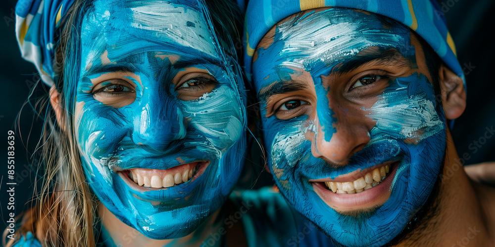 Conmebol Copa América 2024. a couple fan of the Argentina soccer team ...