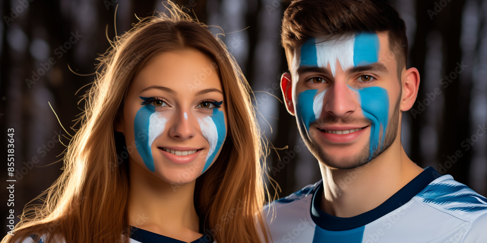 Conmebol Copa América 2024. a couple fan of the Argentina soccer team ...