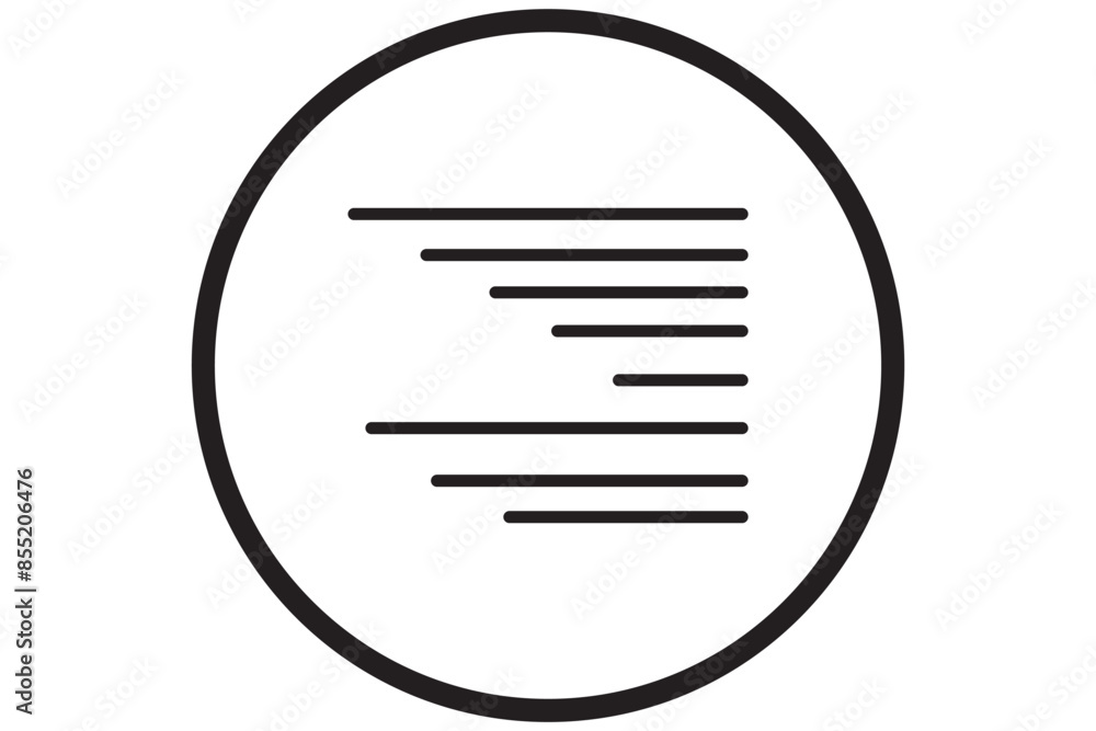 Align left icon set. font left align button in black filled and ...