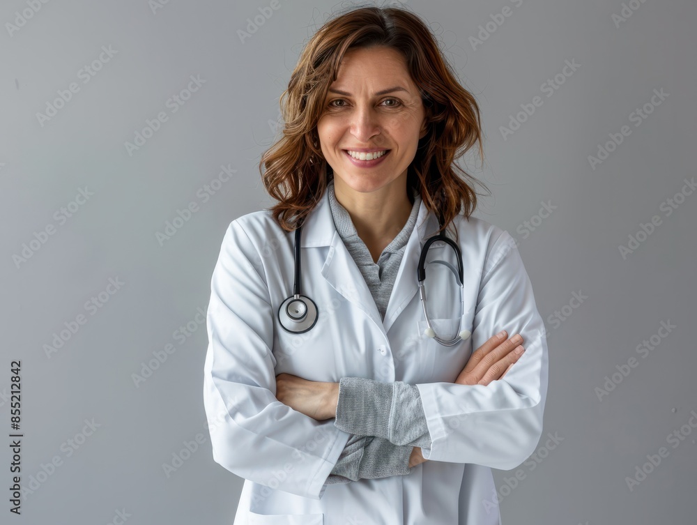 Profile photo of attractive family doc lady patients consultation ...