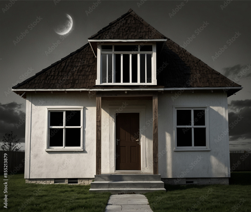 Line Art Of A Little Hill House Free Clip Art, Simple - Coloring ...