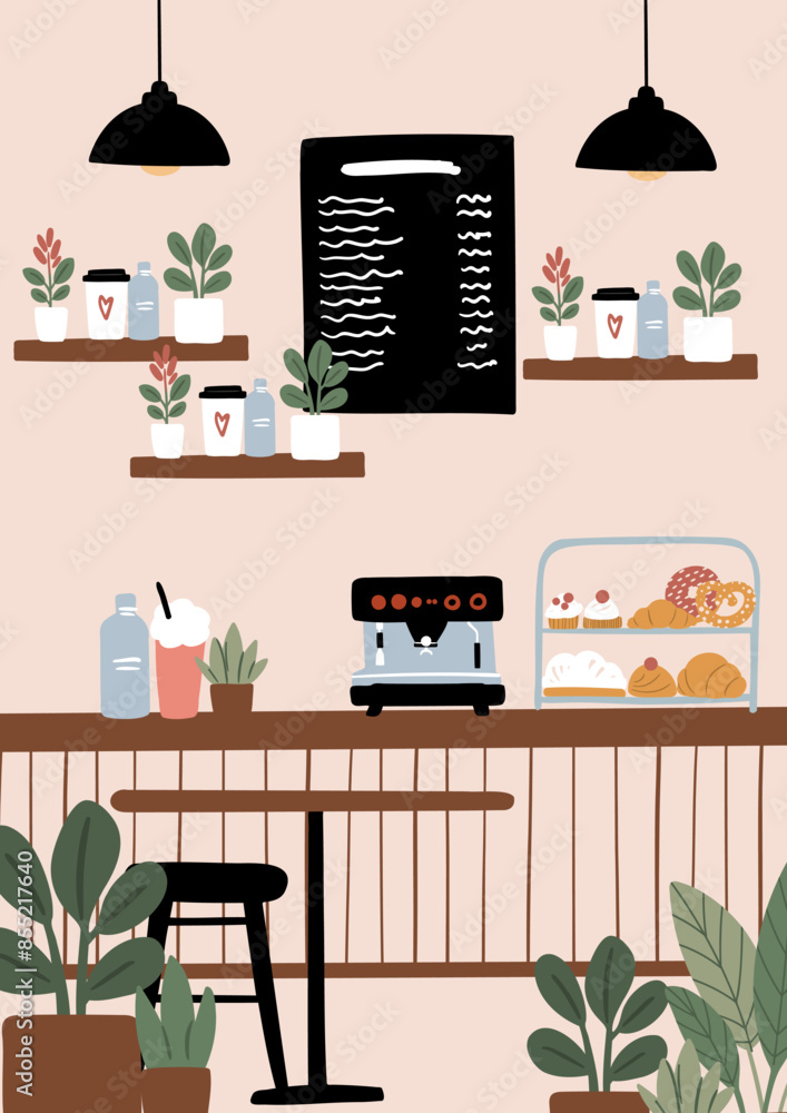 Dog-Friendly Coffee Shop Interiors and Exteriors. .Background images of ...