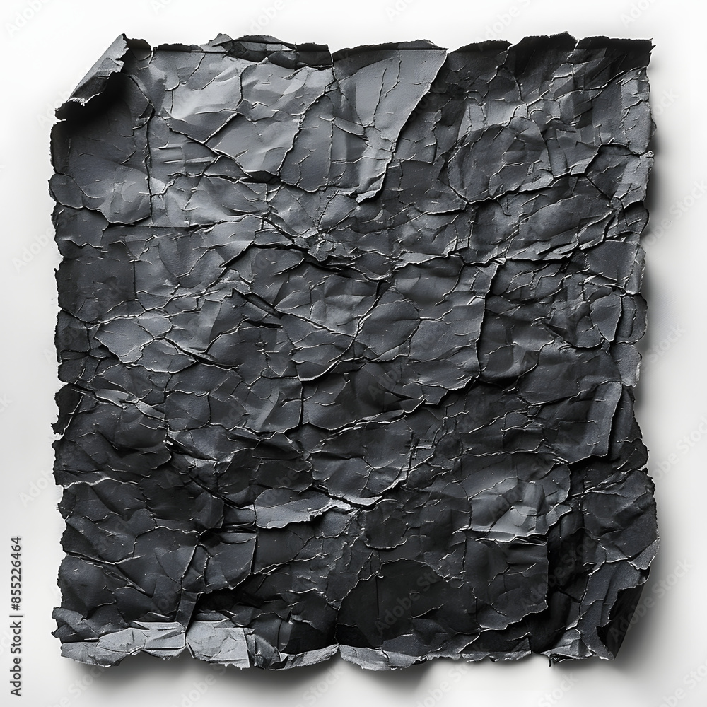 texture of folded black toner paper and cool poster overlay isolated on ...