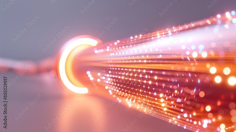 Fast data broadband transfer visualized with high-speed optical cable ...