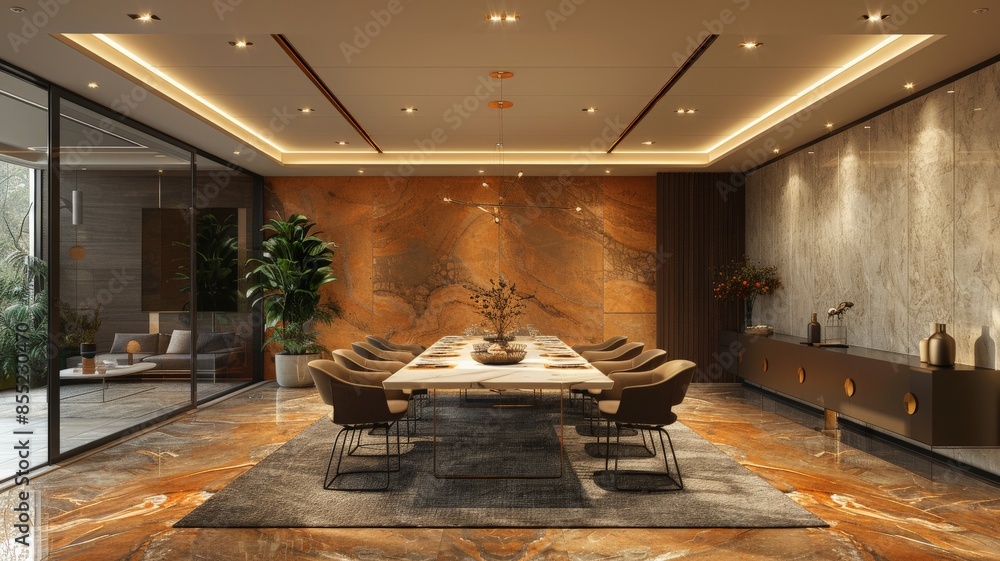 Luxurious modern conference room interior with elegant marble walls ...
