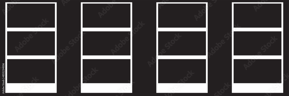 Blank photo booth strip template. Clipart image. isolated on white and ...